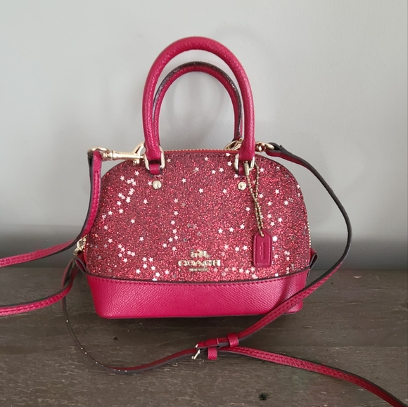Coach | Bags | Coach Red Glitter Sierra Micro Mini Convertible Purse ...